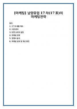 [마케팅] 남양유업 17차(17茶)의 마케팅전략-1페이지