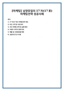 [마케팅] 남양유업의 17차(17茶) 마케팅전략 성공사례-1페이지