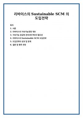 리바이스의 Sustainable SCM 의 도입전략-1페이지