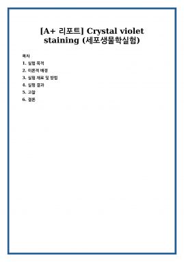 Crystal violet staining (세포생물학실험)-1페이지
