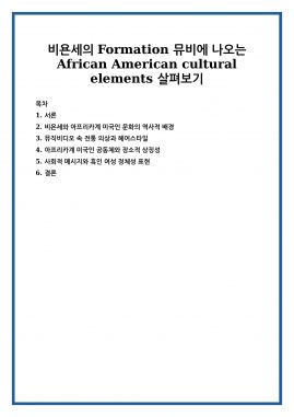비욘세의 Formation 뮤비에 나오는 African American cultural elements 살펴보기-1페이지