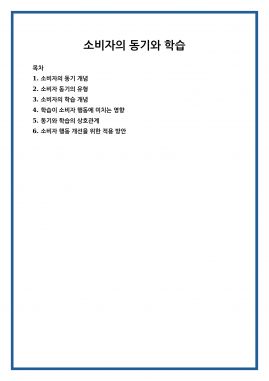소비자의 동기와 학습-1페이지