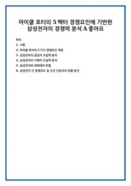 마이클 포터의 5팩터 경쟁요인에 기반한 삼성전자의 경쟁력 분석A좋아요-1페이지