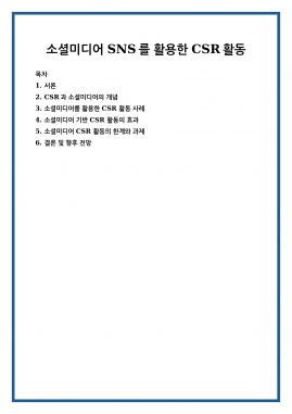 소셜미디어 SNS를 활용한 CSR활동-1페이지