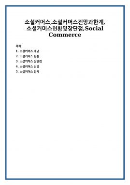 소셜커머스,소셜커머스전망과한계,소셜커머스현황및장단점,Social Commerce-1페이지