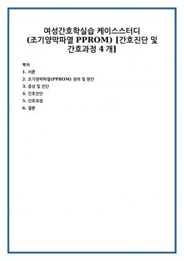 여성간호학실습 케이스스터디 (조기양막파열 PPROM) [간호진단 및 간호과정 4개]-1페이지