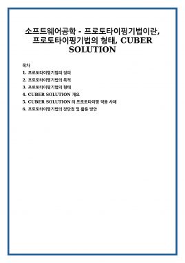소프트웨어공학 - 프로토타이핑기법이란, 프로토타이핑기법의 형태, CUBER SOLUTION-1페이지