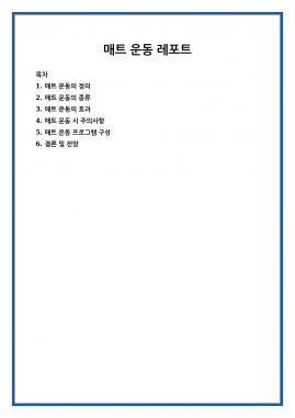 매트 운동 레포트-1페이지