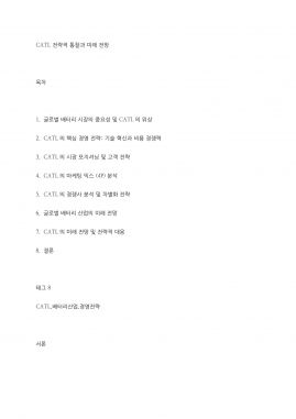 CATL 전략적 통찰과 미래 전망-1페이지