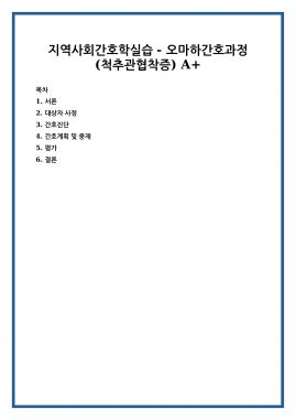 지역사회간호학실습 - 오마하간호과정(척추관협착증)-1페이지