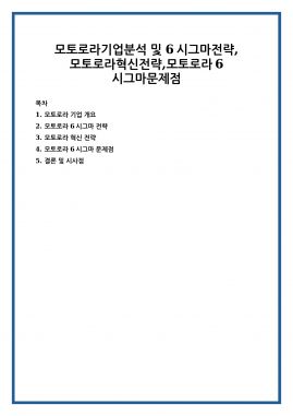 모토로라기업분석 및 6시그마전략,모토로라혁신전략,모토로라6시그마문제점-1페이지