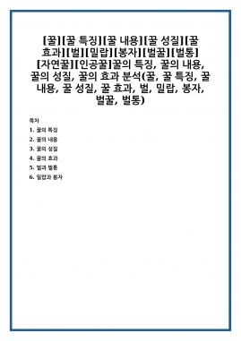 [꿀][꿀 특징][꿀 내용][꿀 성질][꿀 효과][벌][밀랍][봉자][벌꿀][벌통][자연꿀][인공꿀]꿀의 특징, 꿀의 내용, 꿀의 성질, 꿀의 효과 분석(꿀, 꿀 특징, 꿀 내용, 꿀 성질, 꿀 효과, 벌, 밀랍, 봉자, 벌꿀, 벌통)-1페이지