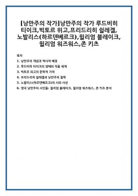 [낭만주의 작가]낭만주의 작가 루드비히 티이크,빅토르 위고,프리드리히 쉴레겔,노발리스(하르덴베르크),윌리엄 블레이크,윌리엄 워즈워스,존 키츠-1페이지