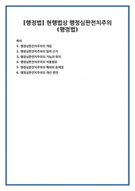 [행정법] 현행법상 행정심판전치주의(행정법)-1페이지