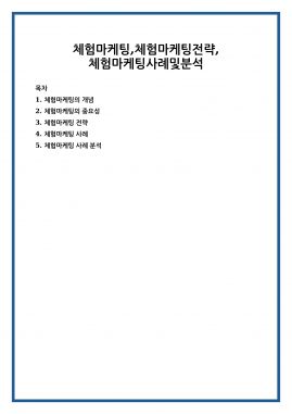 체험마케팅,체험마케팅전략,체험마케팅사례및분석-1페이지