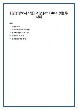 [경영정보시스템] 2장 Jet Blue 젯블루 사례-1페이지