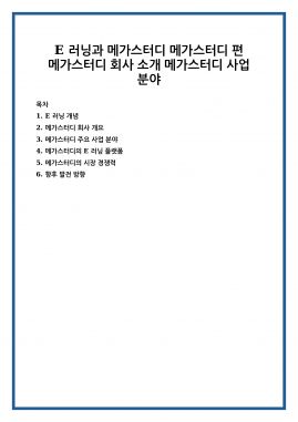 E 러닝과 메가스터디 메가스터디 편 메가스터디 회사 소개 메가스터디 사업 분야-1페이지