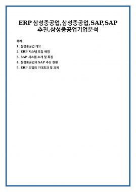 ERP삼성중공업,삼성중공업,SAP,SAP추진,삼성중공업기업분석-1페이지