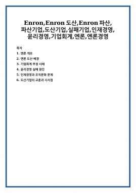 Enron,Enron도산,Enron파산,파산기업,도산기업,실패기업,인재경영,윤리경영,기업회계,엔론,엔론경영-1페이지