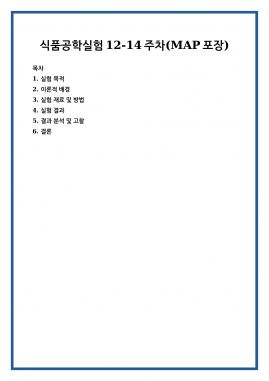 식품공학실험12-14주차(MAP포장)-1페이지