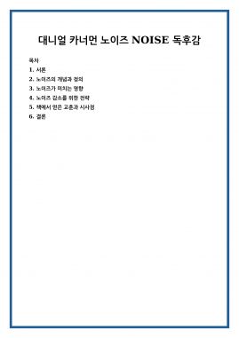 대니얼 카너먼 노이즈 NOISE 독후감-1페이지