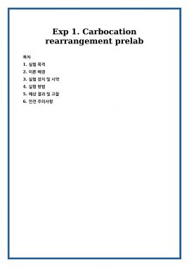 Exp 1. Carbocation rearrangement prelab-1페이지