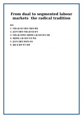 From dual to segmented labour markets  the radical tradition-1페이지