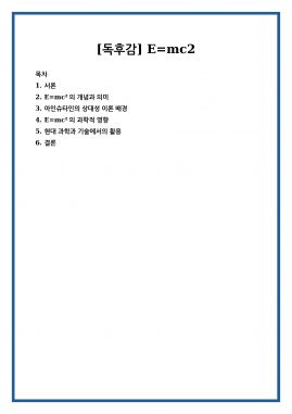 [독후감] E=mc2 레포트 자료-1페이지