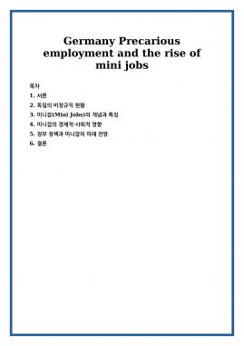 Germany Precarious employment and the rise of mini jobs-1페이지