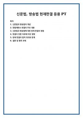 신문법, 방송법 헌재판결 응용 PT-1페이지