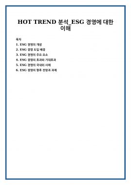 HOT TREND 분석_ESG 경영에 대한 이해-1페이지