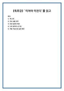 [독후감] `미쳐야 미친다`를 읽고-1페이지
