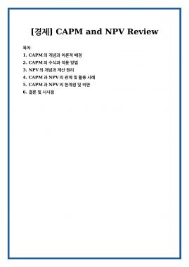 [경제] CAPM and NPV Review-1페이지