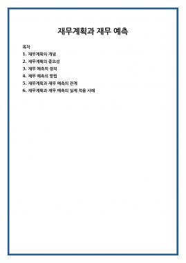 재무계획과 재무 예측-1페이지