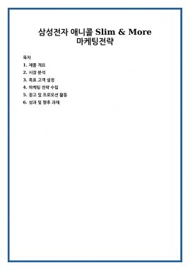 삼성전자 애니콜 Slim & More 마케팅전략-1페이지