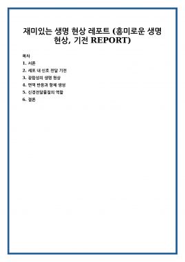 재미있는 생명 현상 레포트 (흥미로운 생명 현상, 기전 REPORT)-1페이지