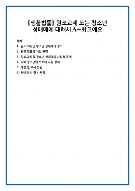 [생활법률] 원조교제 또는 청소년 성매매에 대해서-1페이지