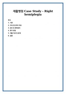 재활병원 Case Study - Right hemiplegia-1페이지