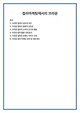 컬러마케팅에서의 브라운-1페이지