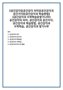[공간감각][공간감각 의미][공간감각과 공간지각][공간감각과 학습방법][공간감각과 수학학습][쌓기나무]공간감각의 의미, 공간감각과 공간지각, 공간감각과 학습방법, 공간감각과 수학학습, 공간감각과 쌓기나무-1페이지