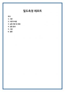 밀도측정 레포트-1페이지