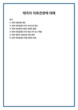 태국의 의료관광에 대해-1페이지