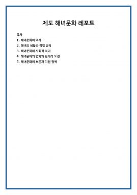 제도 해녀문화 레포트-1페이지