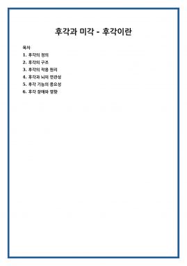 후각과 미각 - 후각이란-1페이지