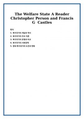 The Welfare State A Reader Christopher Person and Francis G  Castles-1페이지