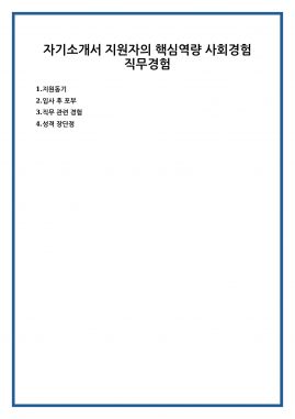 자기소개서 지원자의 핵심역량 사회경험 직무경험-1페이지