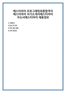 에스티아이 프로그래밍최종합격자 자기소개서에스티아이 자소서에스티아이 채용정보-1페이지