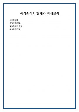 자기소개서 현재와 미래설계-1페이지
