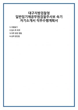 대구지방검찰청 일반임기제공무원검찰주사보 속기 자기소개서 직무수행계획서-1페이지