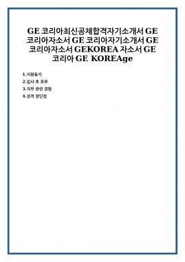 GE코리아최신공채합격자기소개서GE코리아자소서GE코리아자기소개서GE코리아자소서GEKOREA자소서GE코리아GE KOREAge-1페이지